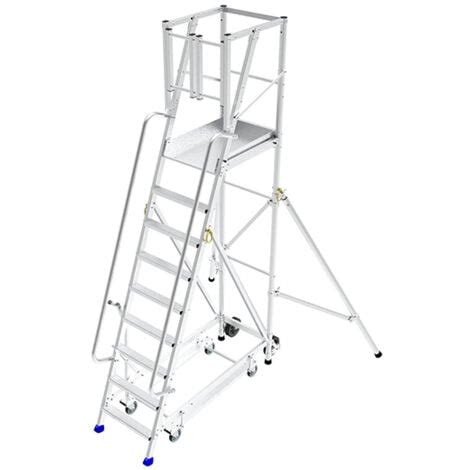 Stehleiter 12 Stufen Maximale Arbeitshöhe 500m Embase Roulante