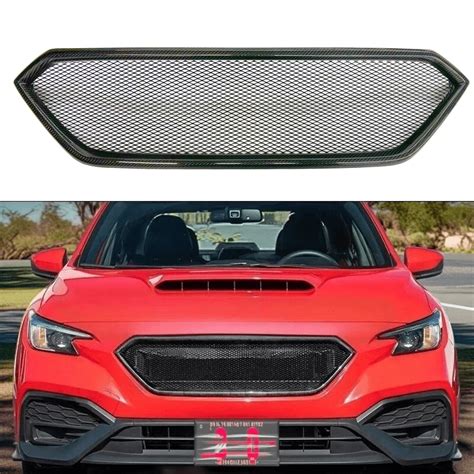 Fits 2022 24 Subaru Wrx Sti Pure Carbon Fiber Sporty Style Front Grill