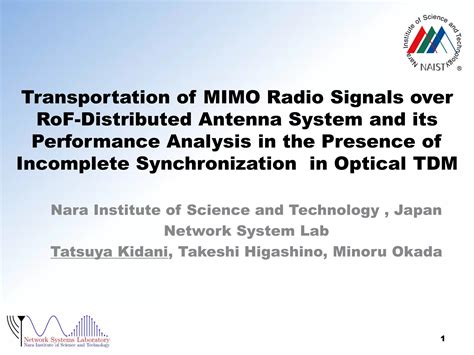 Transportation Of Mimo Radio Signals Over Rof Distributed Antenna System And Its Performance
