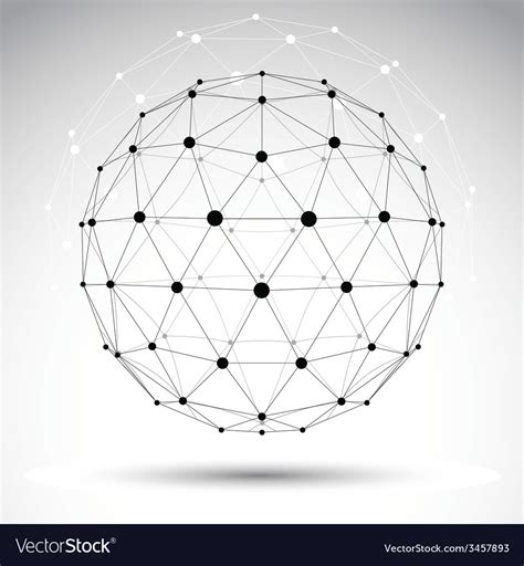 Abstract Geometric 3d Wireframe Object Cle Vector Image