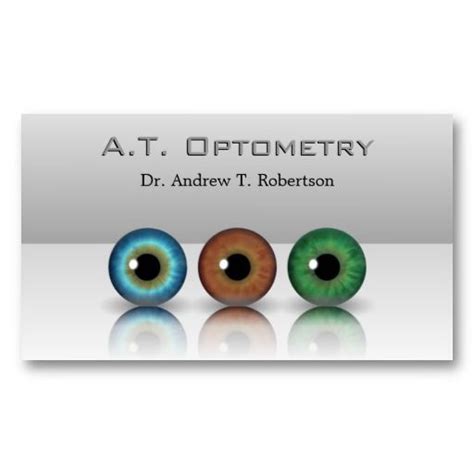Gray Professional Optometrist Eyeballs Optometry Business Card Zazzle