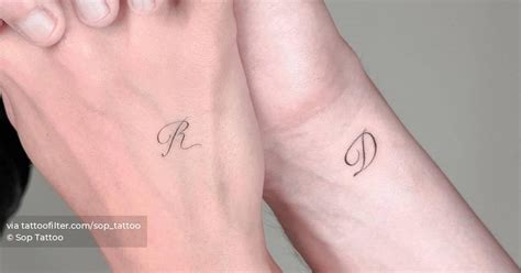 Matching Initials R And D Tattoo For Couple