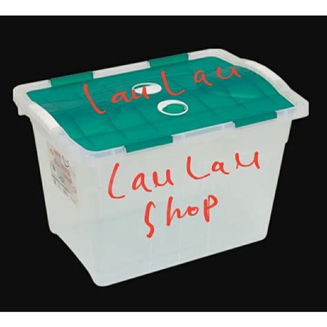 Jual Box Container Cb 45 Liter Bening Transparan Green Leaf 7873