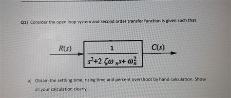 Solved Si Q Consider The Open Loop System And Second Chegg