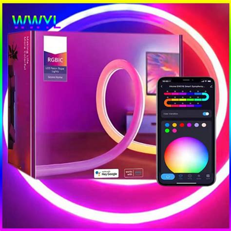 투야 스마트 라이프 와이파이 Led 네온 라이트 스트립 12v 앱 제어 Led 스트립 Rgb 네온 사인 테이프 장식 알렉사 구글 홈 Aliexpress