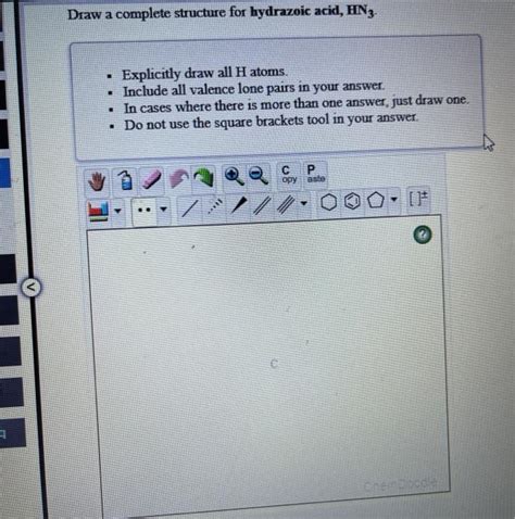 Solved Draw A Complete Structure For Hydrazoic Acid Hn3
