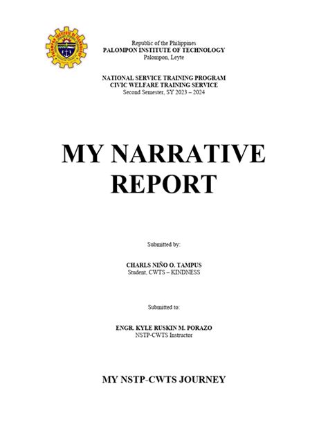 Nstp Narrative Report Template 1 Download Free Pdf Sustainability