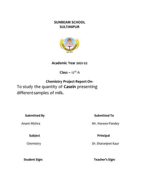 Investigatory Project Casein Chemistry Final Pptx Chemistry Science