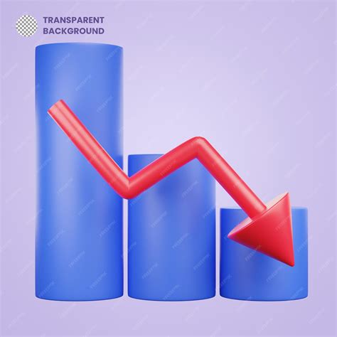 Premium Psd 3d Chart Graph Down Business Arrow Diagram Finance
