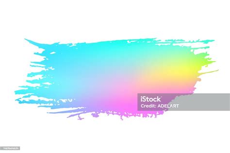 그런지 얼룩 홀로그램 무지개 색상 잉크 스플래시 텍스트 또는 로고에 대한 격리된 배경 액체 얼룩 수채화 페인트 스트로크입니다 홀로그래피 텍스트를 위한 장소입니다 디자인 요소