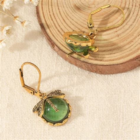 Badu Bg Винтидж обеци с водни кончета модни златни метални резбовани шарки инкрустирани