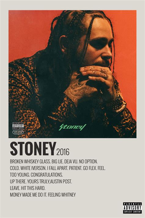 Minimalist Album Poster Stoney By Post Malone Minimalist Music