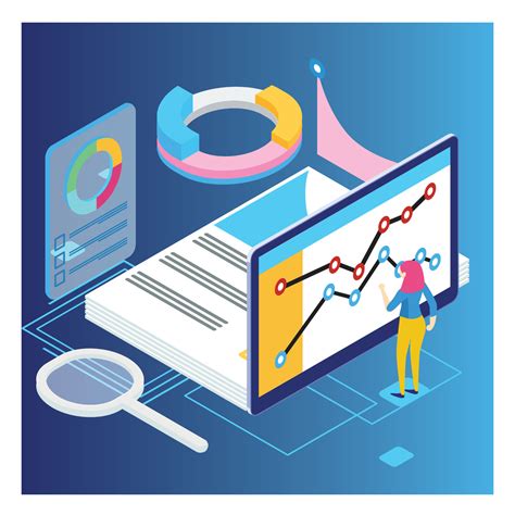 Modern Isometric Data Analysis Illustration Web Banners Suitable For