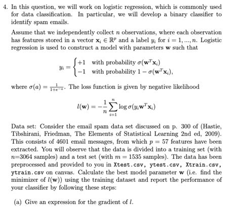 Solved In This Question We Will Work On Logistic Chegg