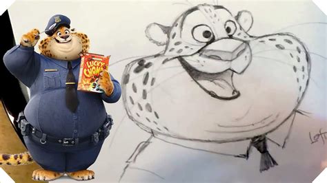 Videotutorial How To Draw Clawhauser From Zootopia Zootopia News