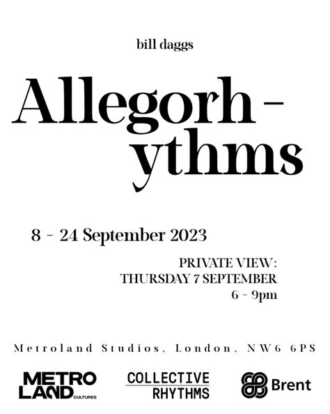 Allegorhythms Bill Daggs Metroland Cultures