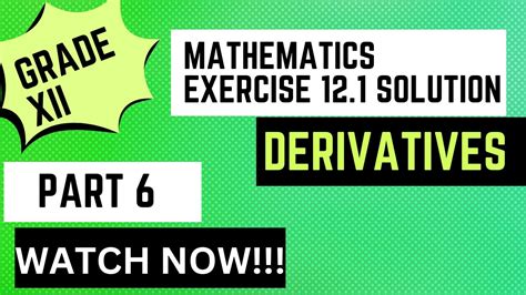 Grade Xiimathematics Exercise 121 Solution Part 6 Youtube