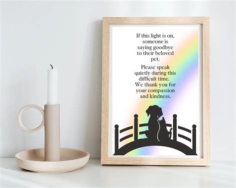 Rainbow Bridge Euthanasia Sign Digital Veterinary Clinic Euthanasia Notice Printable Vet Office