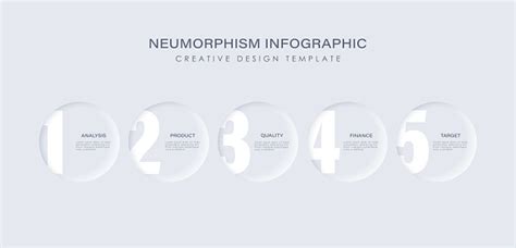 Neumorphism 인포그래픽 디자인 템플릿 비즈니스 프리젠테이션 또는 보고서를 위한 5단계 또는 옵션 0명에 대한 스톡 벡터 아트 및 기타 이미지 Istock