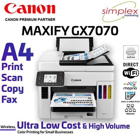 Canon Maxify Gx7070 Refillable Inkjet Printer Pre Order Shopee Malaysia