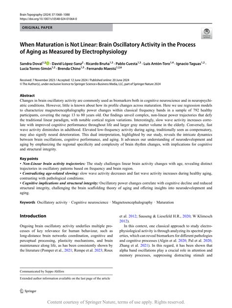 When Maturation Is Not Linear Brain Oscillatory Activity In The