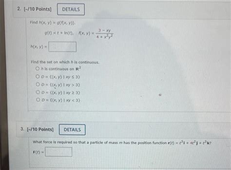 solved find h x y g f x y g t t ln t f x y 4 x2y23−xy
