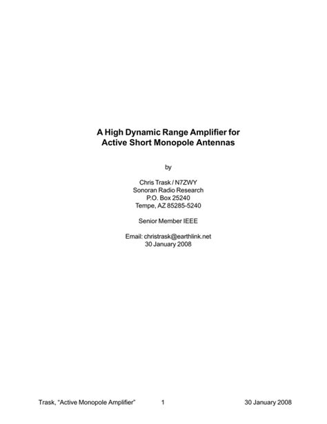 A High Dynamic Range Amplifier For Active Short