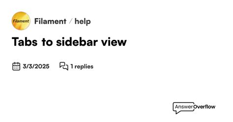 Tabs To Sidebar View Filament
