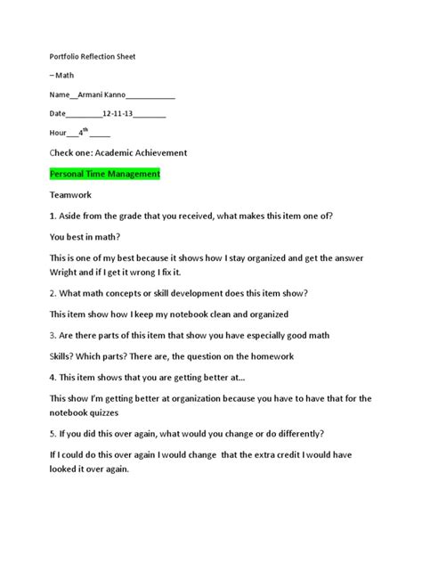 Math Portfolio Pdf Career And Growth Finance And Money Management