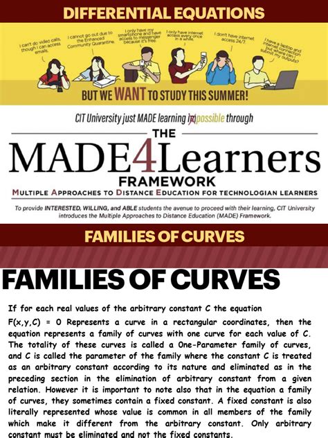 B Families Of Curves Pdf Equations Cartesian Coordinate System