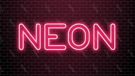 Red Neon Text Effect Vector File Illustrator Premium