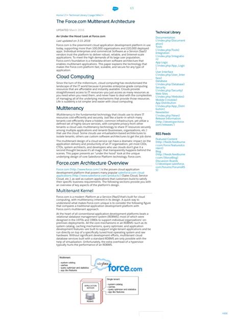 Multi Tenant Architecture Pdf Database Index Salesforce Com