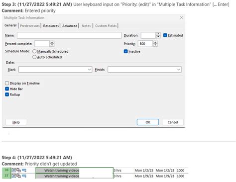 how do i bulk modify priority for multiple tasks simultaneously