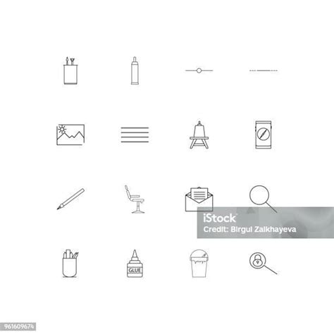 창조적인 프로세스 및 설계 선형 얇은 아이콘 설정합니다 간단한 벡터 아이콘 설명 디자인에 대한 스톡 벡터 아트 및 기타 이미지 디자인 메뉴판 벡터 Istock