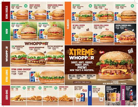 Burger King Menu バーガーキング アメリカ メニュー Zcdc