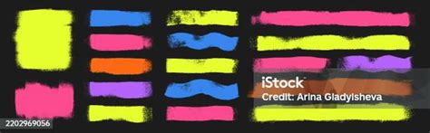유기적 인 질감으로 손으로 그린 붓 세트 그레인지 스트로크 웨이브 텍스트 프레임 및 태그 칠판에 컬러 벡터 그림 0명에 대한 스톡 벡터 아트 및 기타 이미지 Istock