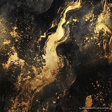 Ai创作图黑金 流体 纹理 艺术 抽象 图案 质感 装饰 背景 涂料 设计 奢华 动感 线条 色彩 昵图网