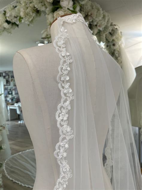 Vintage Lace Veil Mantilla Floral Veil Lace Wedding Veil Etsy