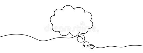 Continuous Line Drawing Of Speech Bubble Linear Drawing Of A Speech Bubble Stock Vector