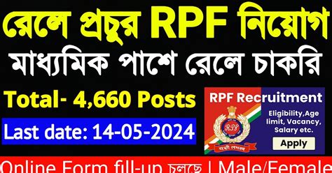 Railway Rpf Recruitment 2024 For 4660 Posts Jobs Tripura