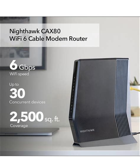 Netgear Nighthawk Cable Modem With Built In Wifi 6 Router Cax80 100nar Black Ebay
