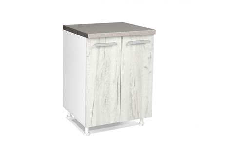 Кухненски шкаф долен с две врати In D60 снежен дъб • Модулна кухня In снежен дъб • Мебели Монема