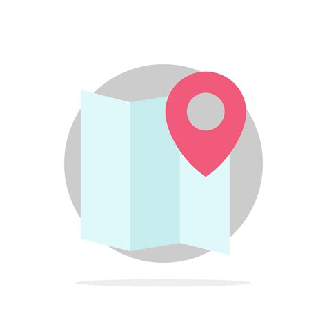 Location Map Marker Pin Abstract Circle Background Flat Color Icon