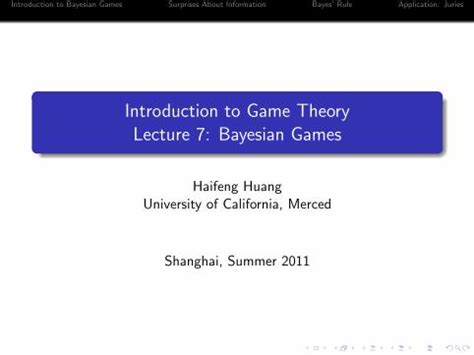 PDF Introduction To Game Theory Lecture Bayesian Games DOKUMEN TIPS