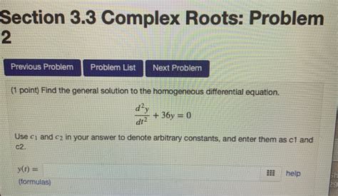 solved section 3 3 complex roots problem 2 previous problem
