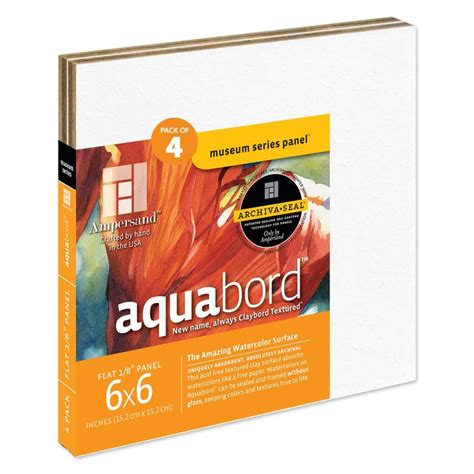 Ampersand Museum Series Aquabord Panel Flat 18 6 X 6 Pack Of 4