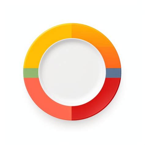 Colorful Plate With Data Visualization Style And Minimalist Strokes