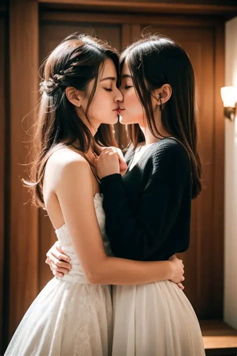Lesbian Twin Sisters Kissing Seaart Al Free Al Art Generator