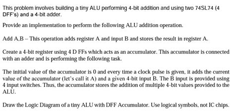 Solved WHEN DRAWING THE LOGIC DIAGRAM PLEASE USE LOGIC GATES Chegg
