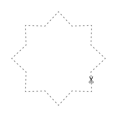 scissors with dashed line star shape dash line and scissors dash